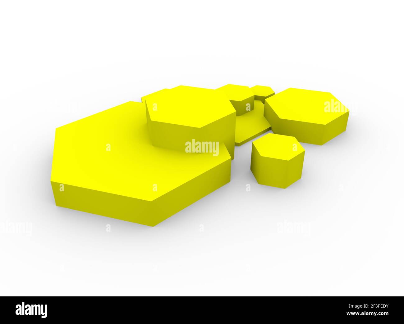 The shape of hexagon concept design abstract technology background. 3D ...