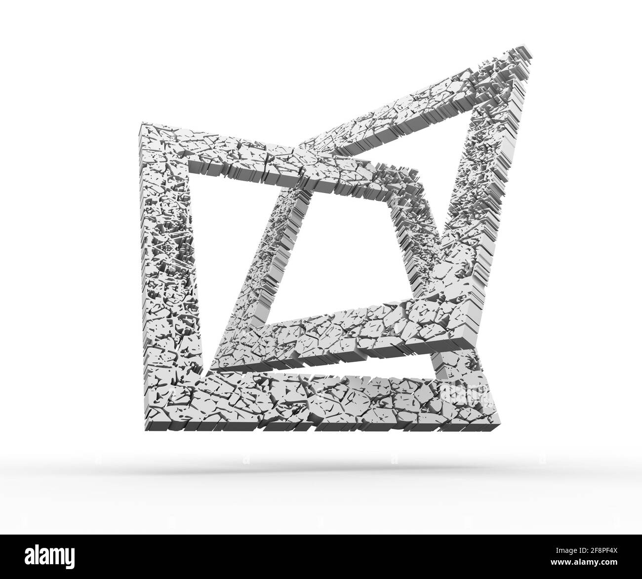 Geometry composition from cracked square frames. Abstract background ...