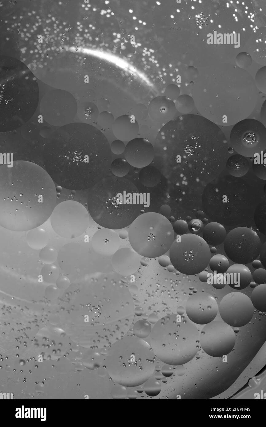 Blue oil bubbles Black and White Stock Photos & Images - Alamy