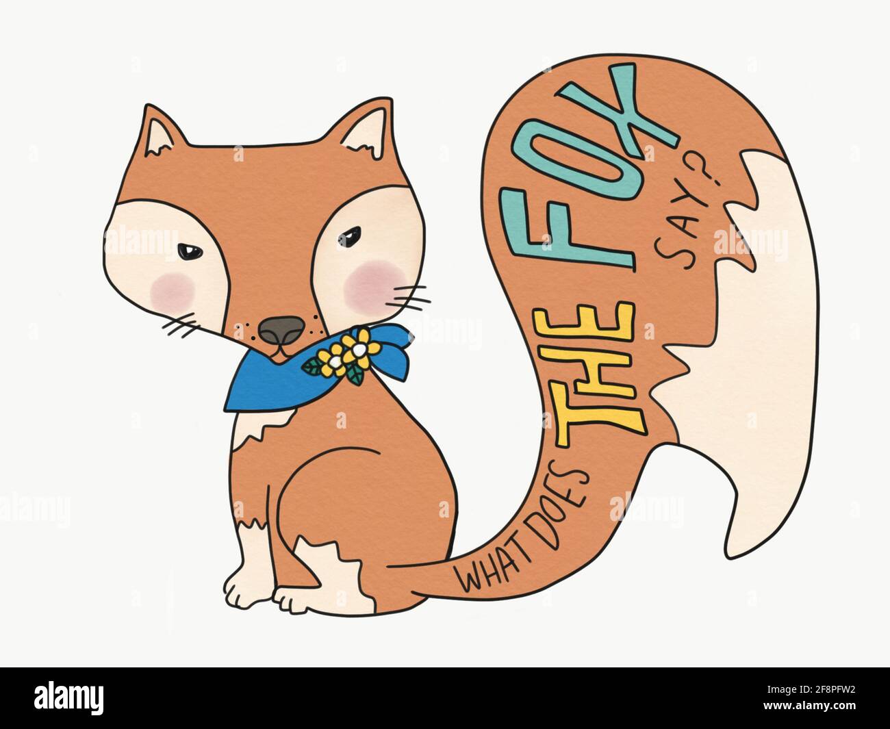 What does the fox said? Cute fox cartoon watercolour painting ...