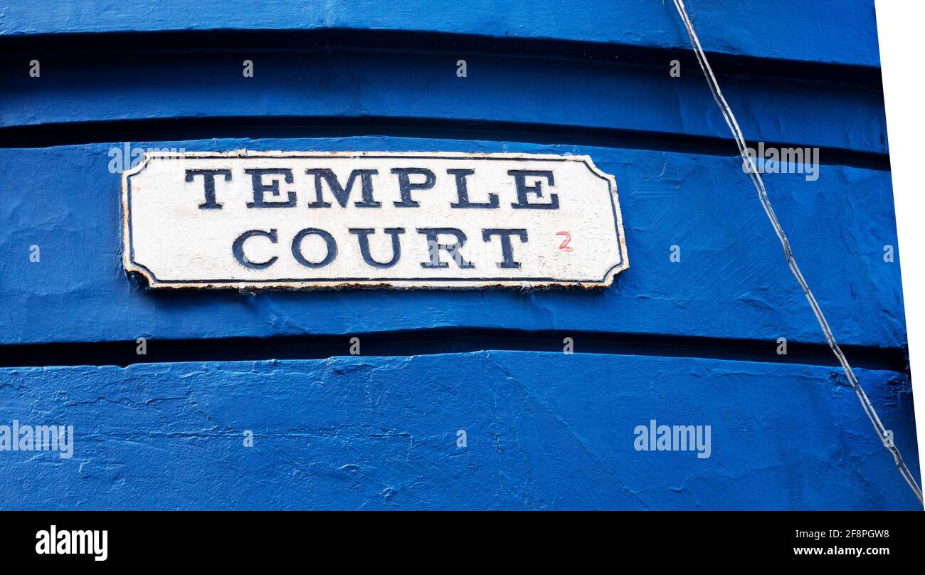 Street sign in Temple Court Liverpool City Centre Stock Photo - Alamy