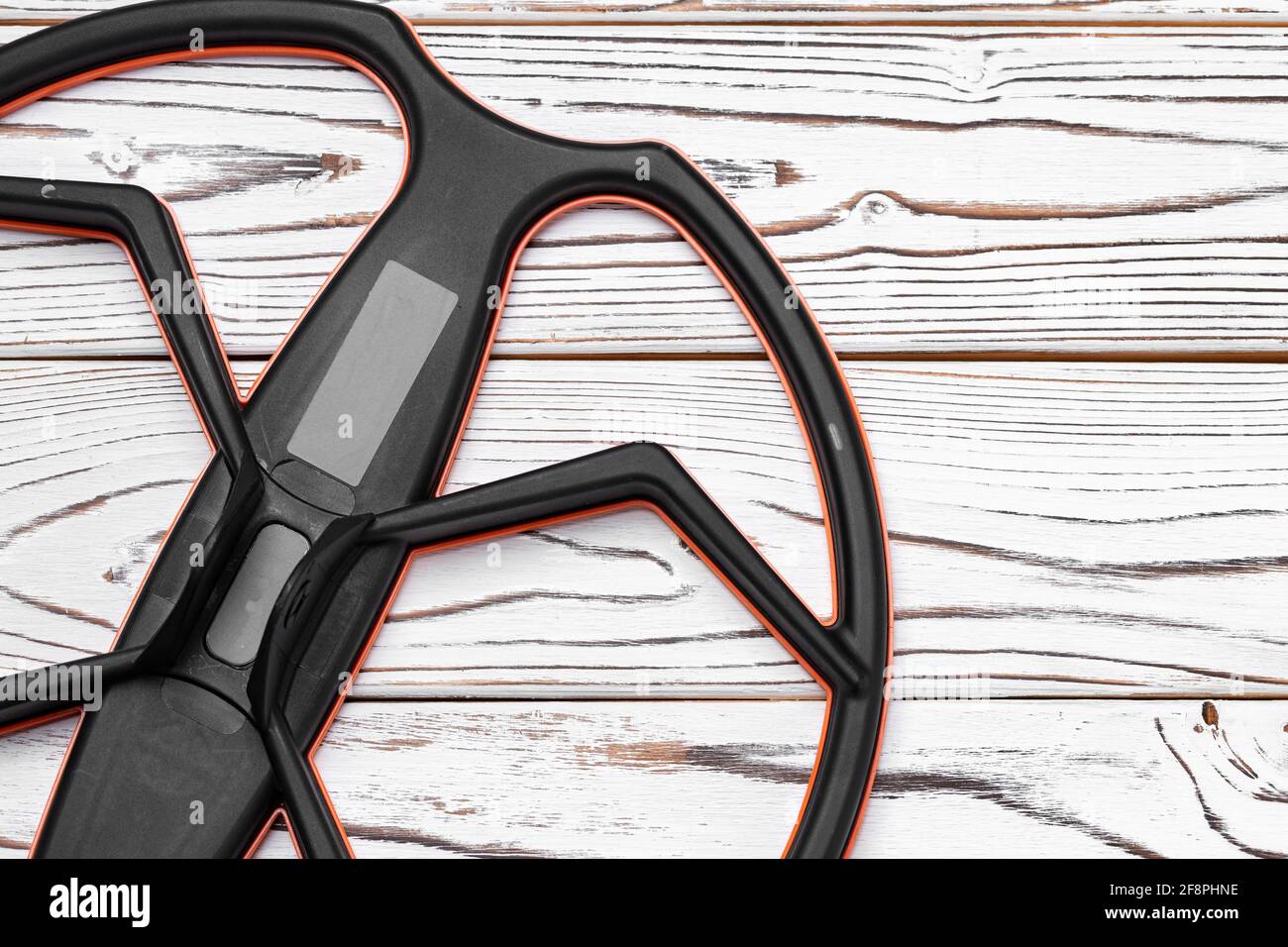 Search coil of the metal detector top view Stock Photo - Alamy