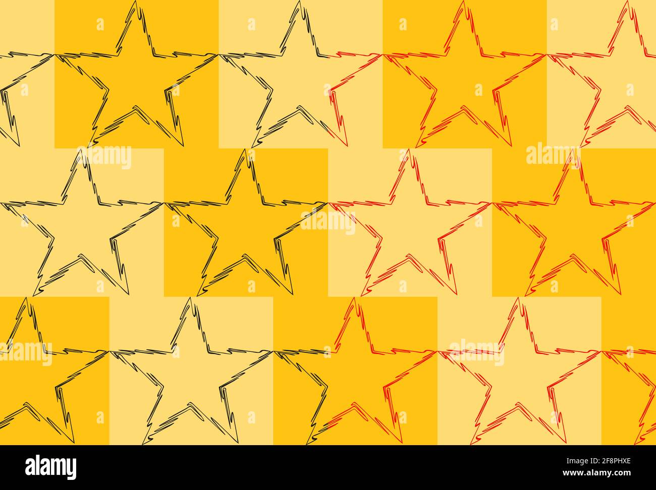 Stars space geometric seamless pattern, scribble line star shapes cut ...