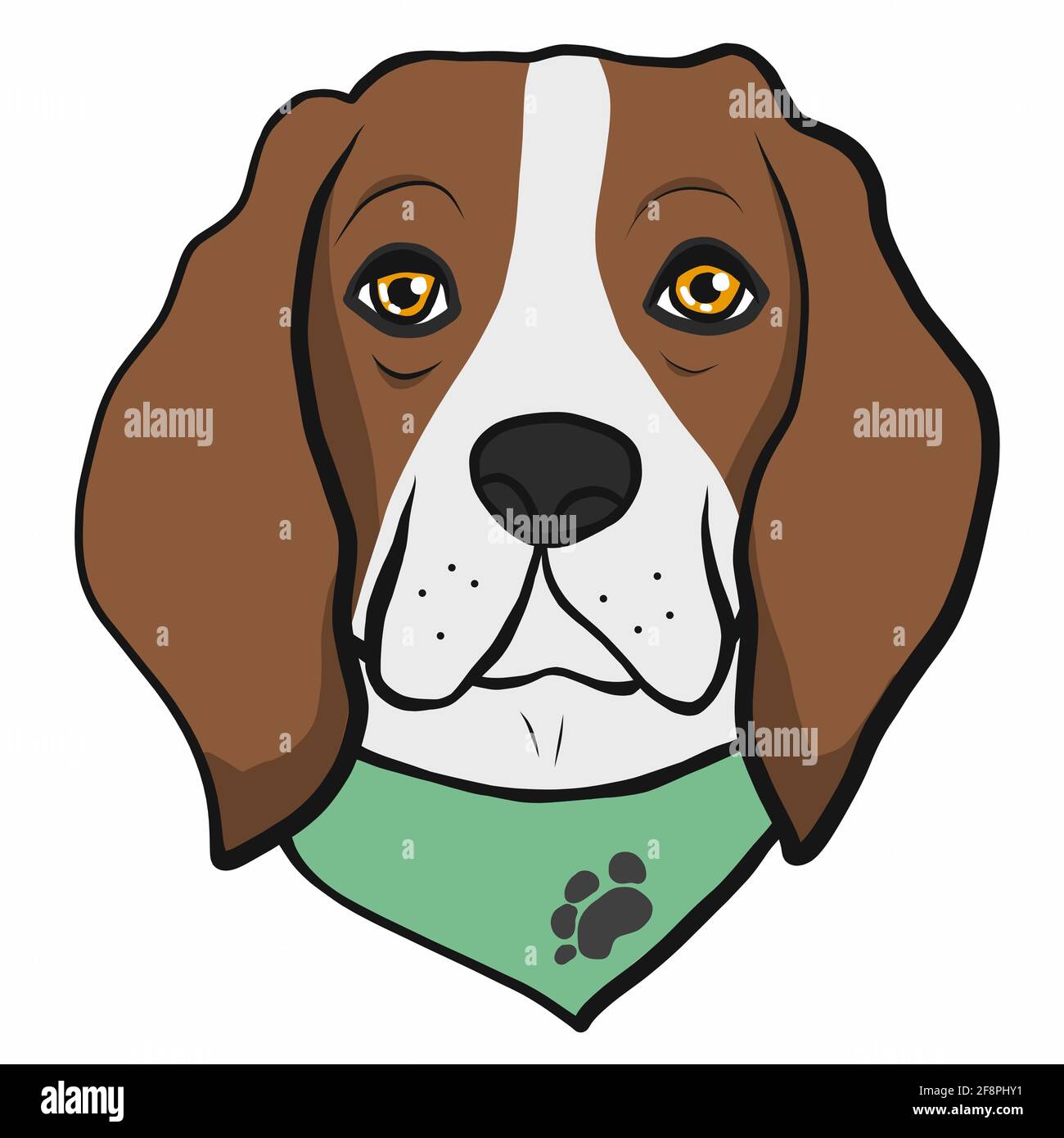 Beagle dog face cartoon vector illustration Stock Vector Image & Art ...