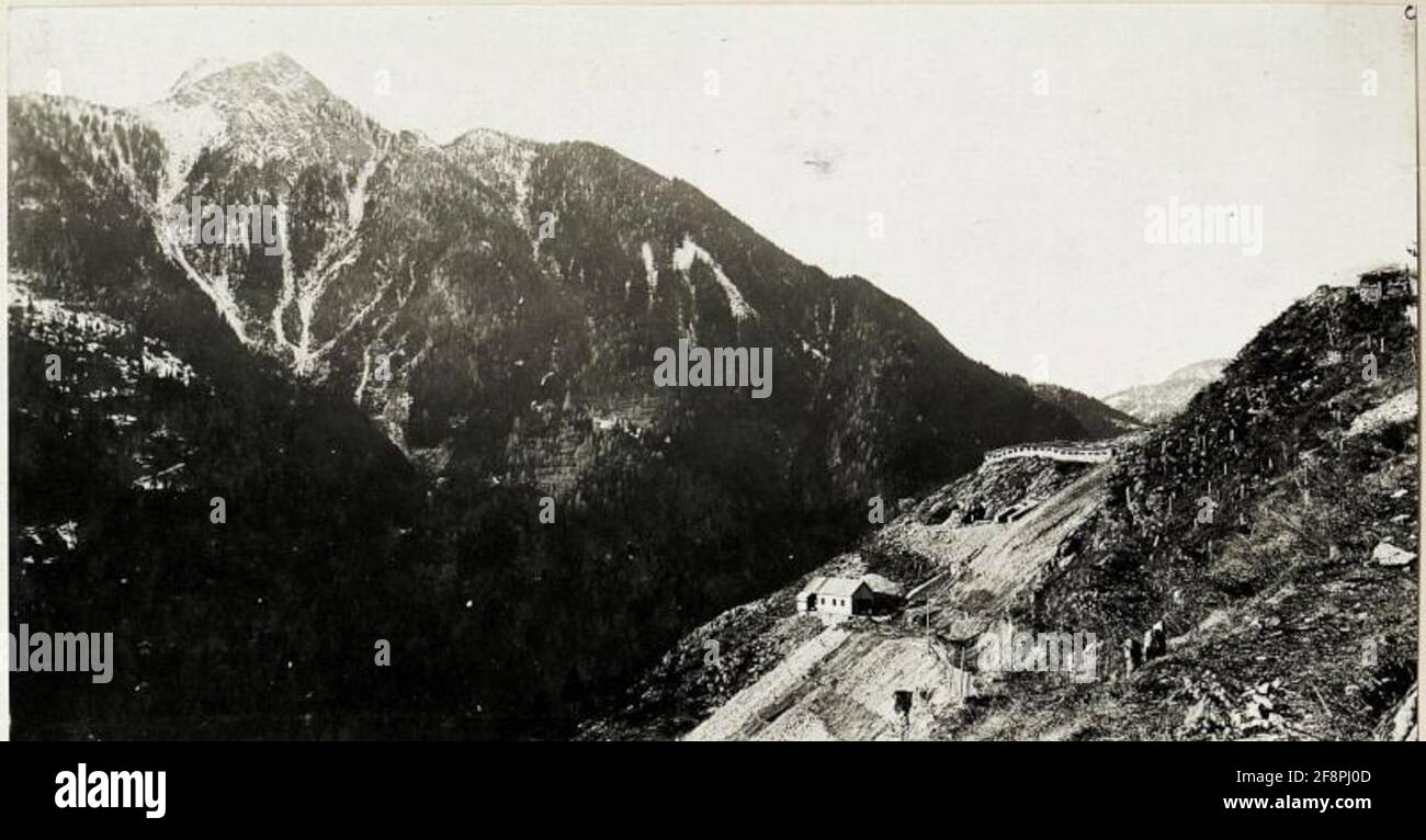 Italian position at Venas with Monte Rite Stock Photo - Alamy