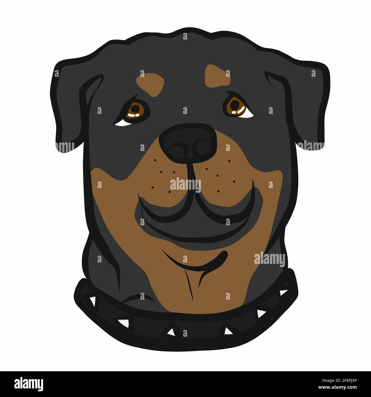 Cartoon Mean Face Growling Rottweiller