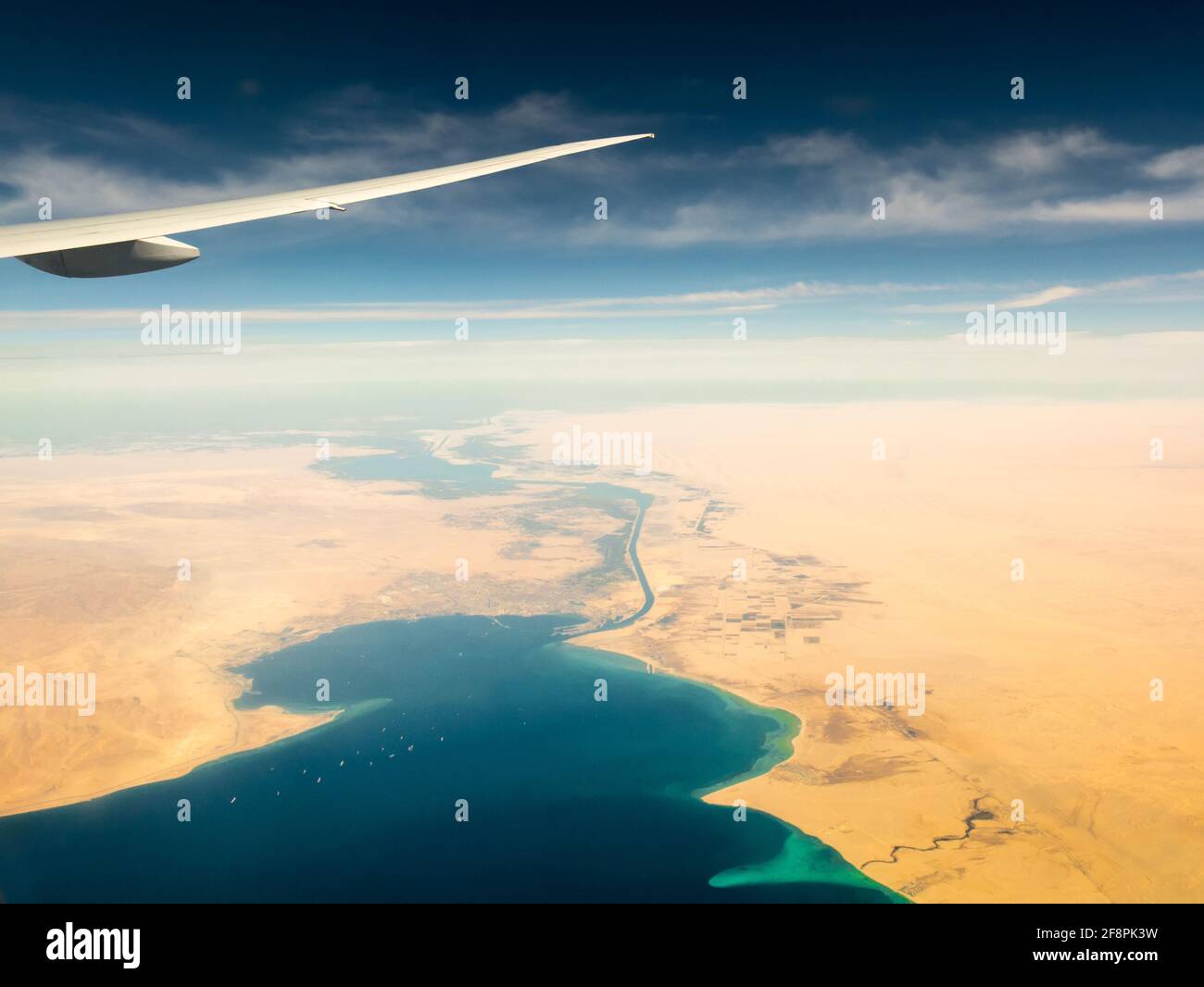 Beautiful view of the Suez Channel from a plane - perfect for ...