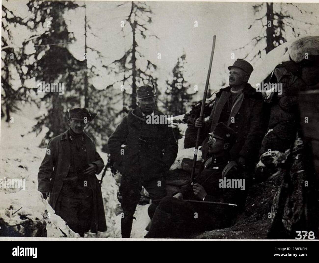 In the castle trench on the lower castle. Captain Valentini, Captain ...