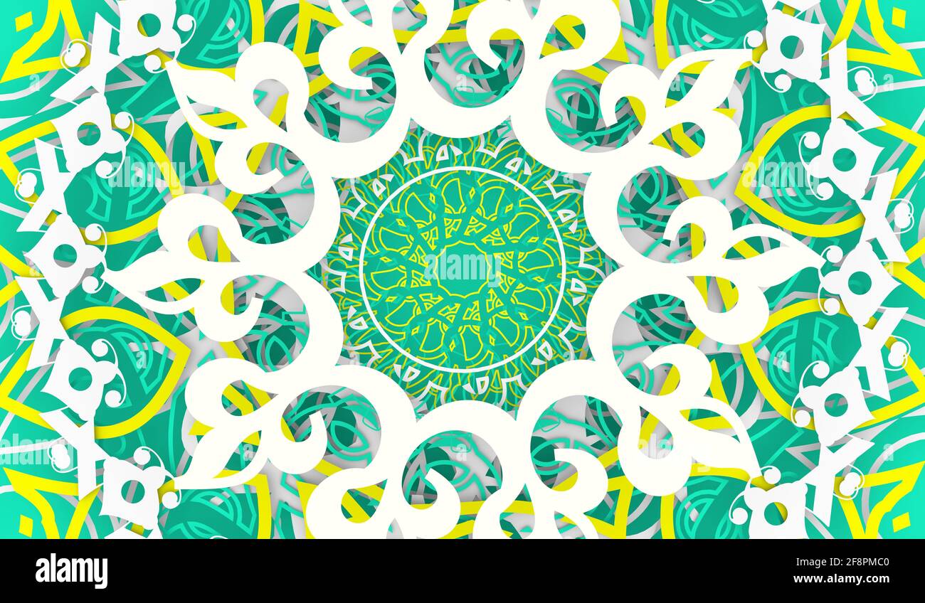 Decorative design element. Patterns with geometric ornament. Circular ...