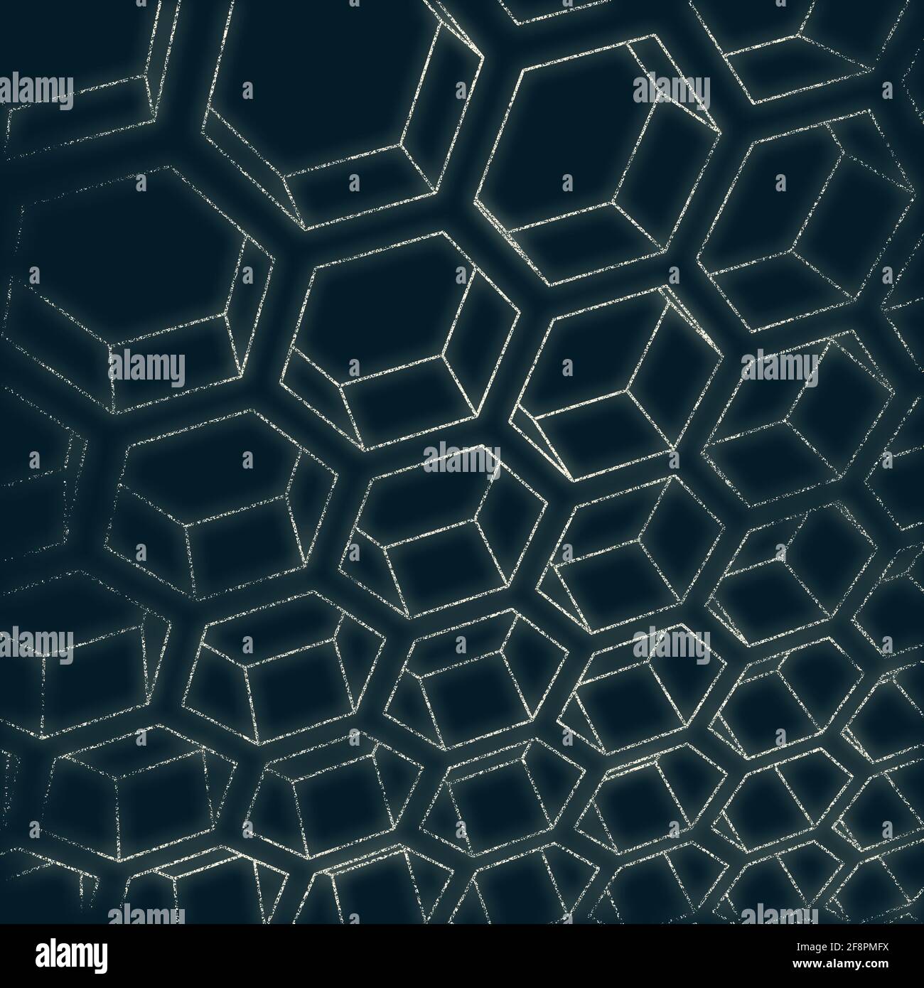 Perspective view on honeycomb. Hexagon pattern background. Isometric ...