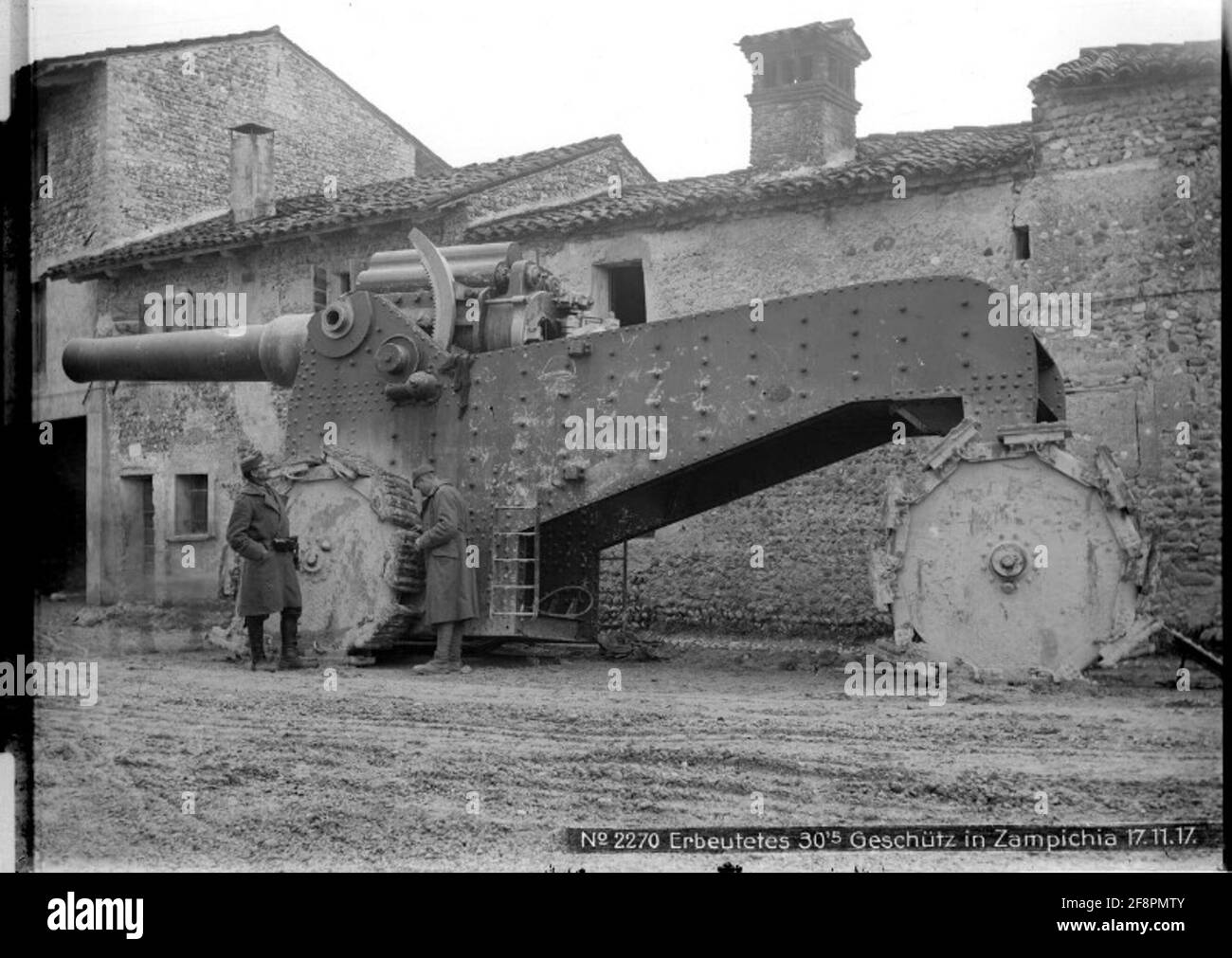 Captured 30.5 cm Gun in Zampichia Veneto; Photographer: War Measurement ...