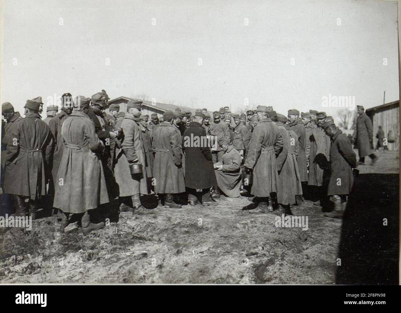 Illustration of prisoners and also returning from captivity soldiers at ...