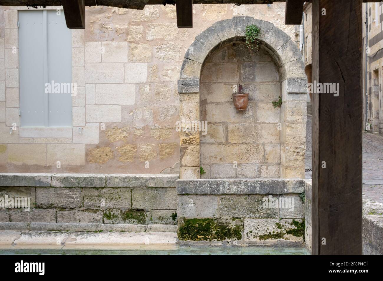 Closeup of old buildings on the St. Emilion streets in France Stock ...