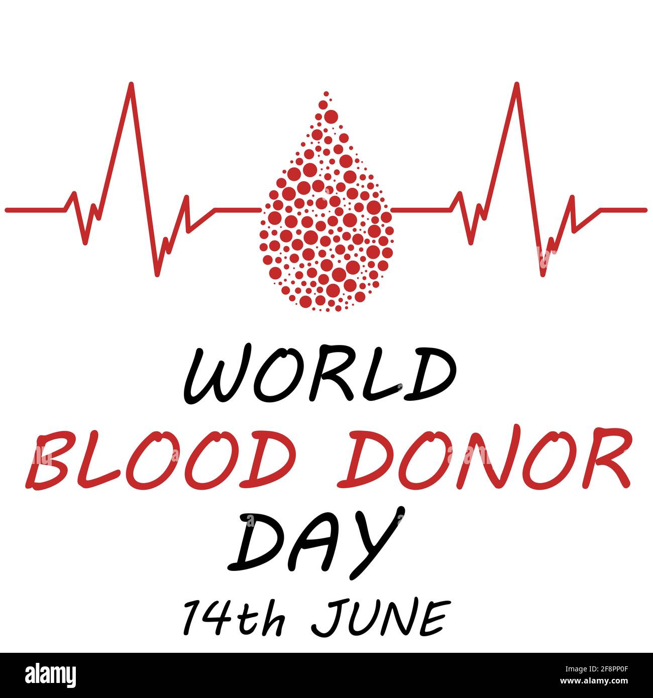 World blood donor day lettering card. Vector illustration of Donate ...