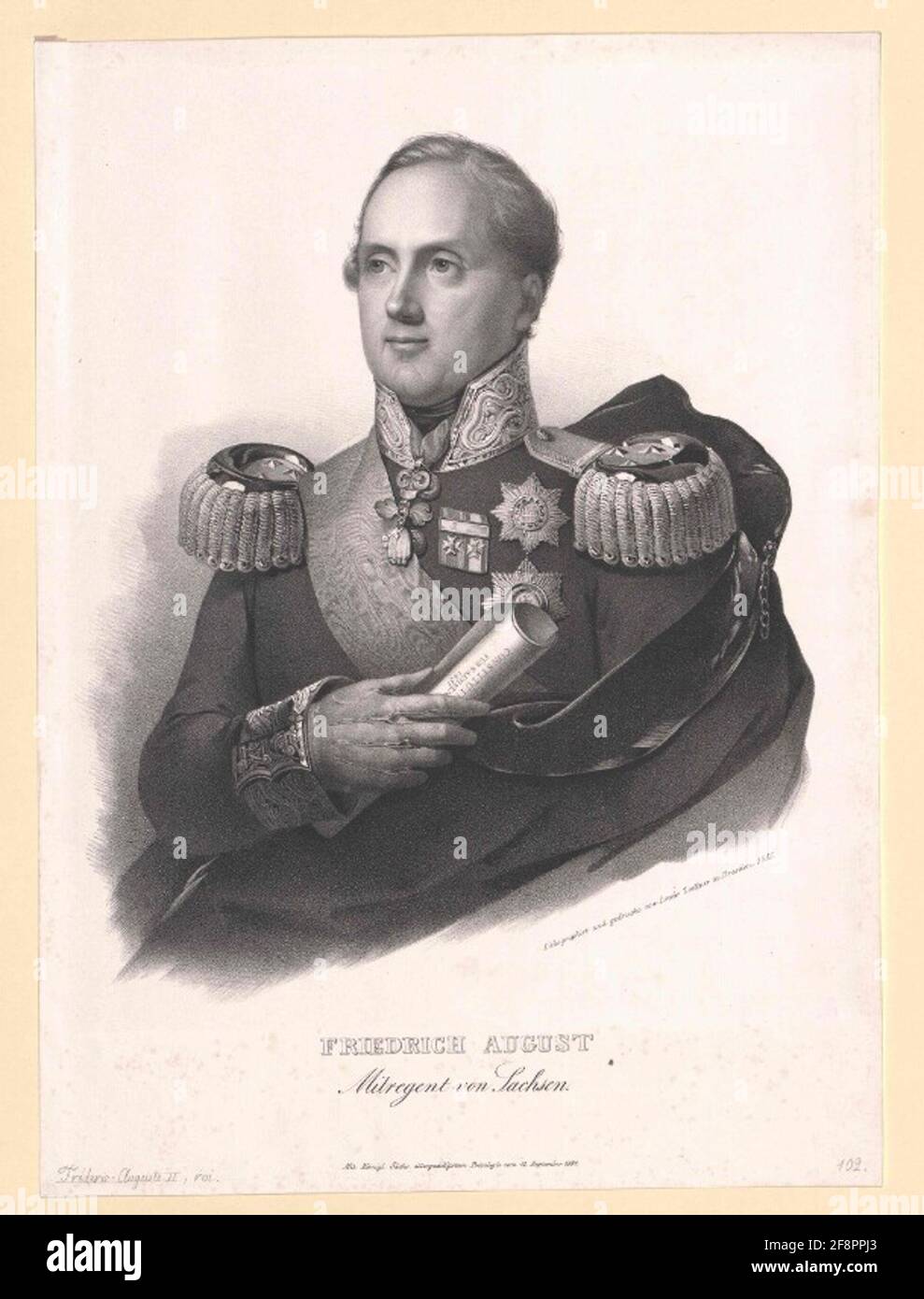 Friedrich August II., King of Saxony Lithograph: Zöllner, Ludwig ...