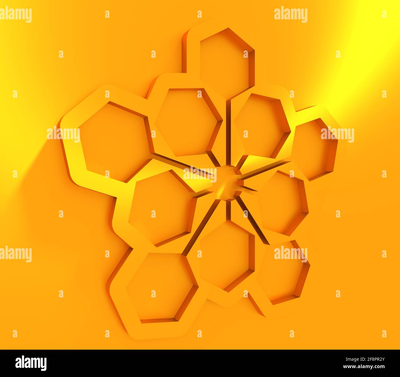 Hexagon sign template. Anstract geometry shape. 3D rendering Stock ...