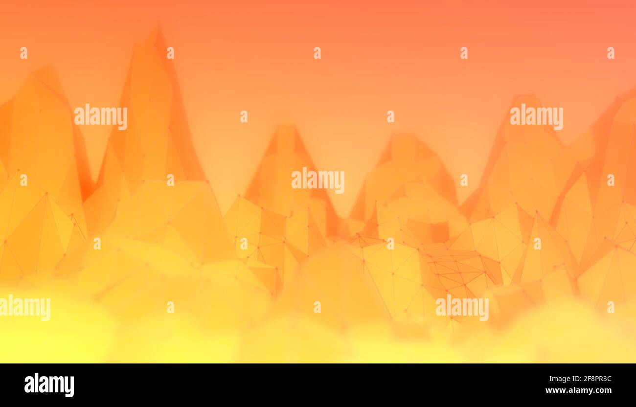 Low poly mountains landscape. 3d illustration. Polygonal mosaic ...