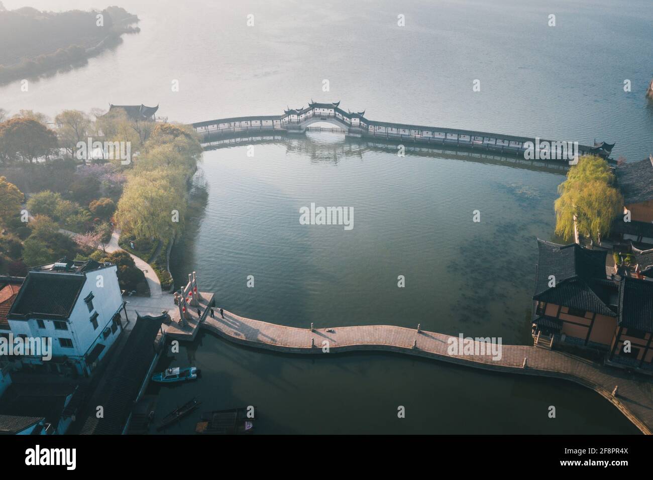 Aerial landscapes of the ancient buildings in Jinxi, a historic canal ...
