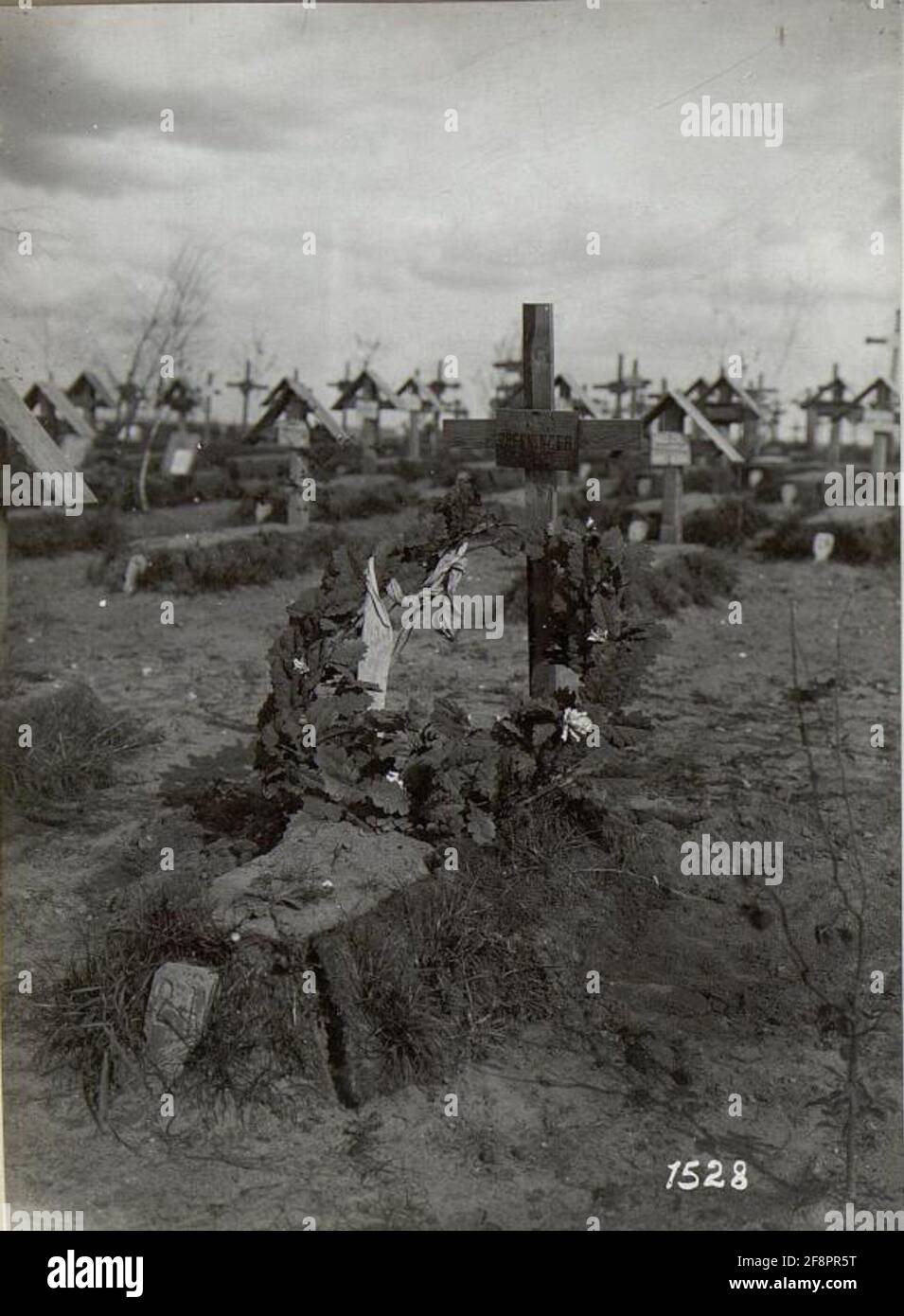 Soldier cemetery, graves and monuments at the Russian war showplatz ...