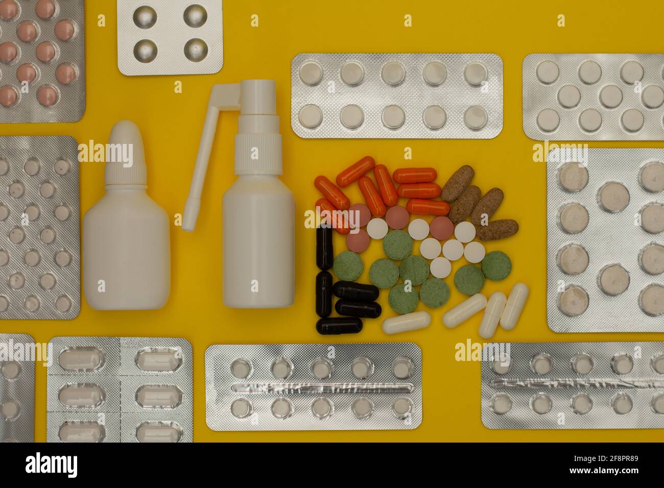 Tablets and capsules, nasal spray, throat spray, tablets in a blister ...