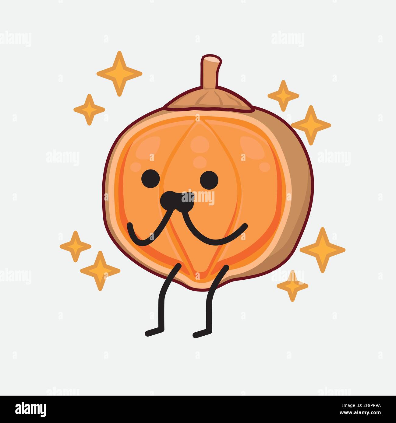 Vector Illustration of Quararibia Cordata Fruit Character with cute ...