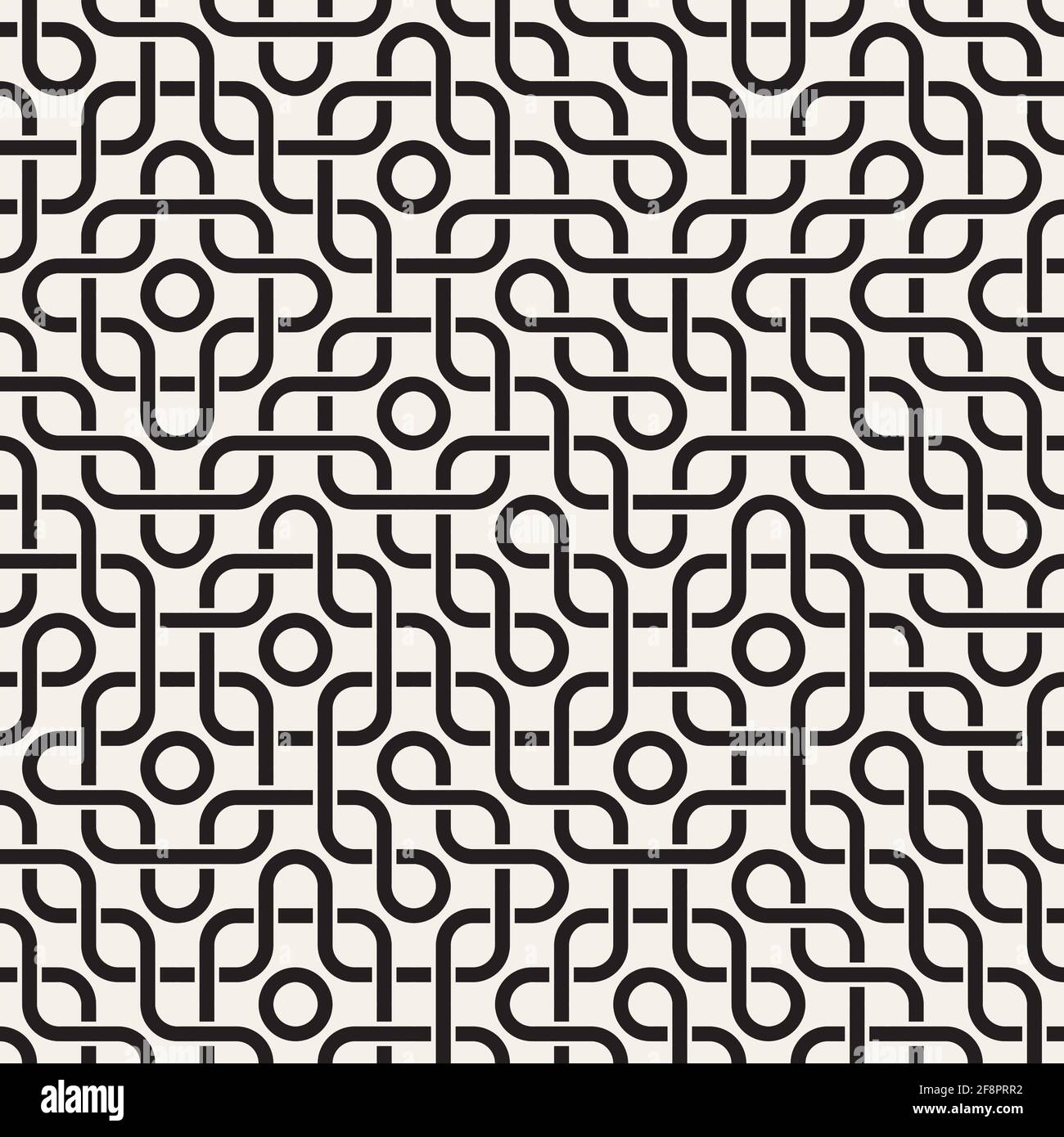 Vector seamless pattern. Decorative geometric interlaced lines ...