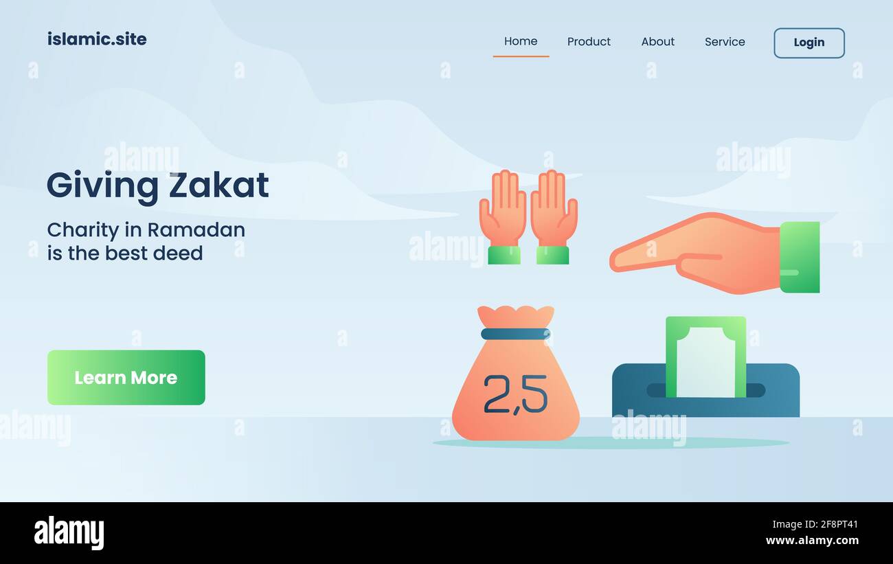 giving zakat for website template landing or homepage design vector ...