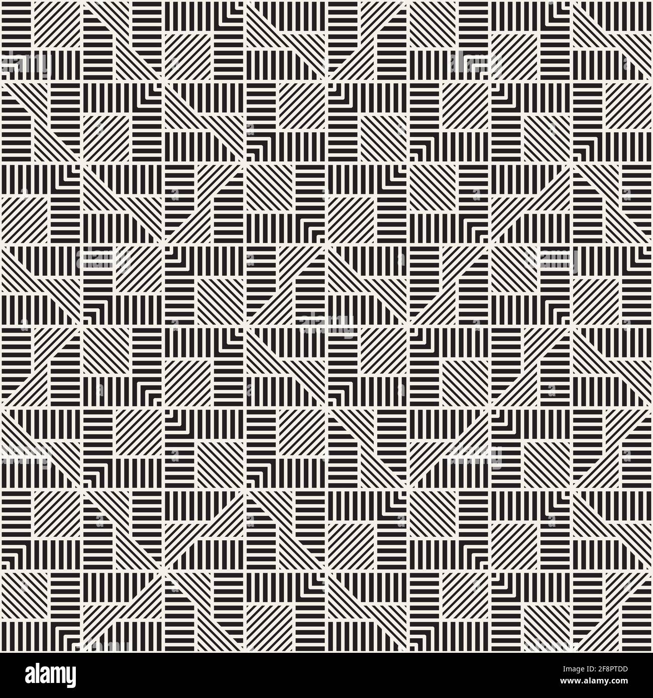 Vector seamless lattice pattern. Repeating abstract background. Black and white geometric design ...