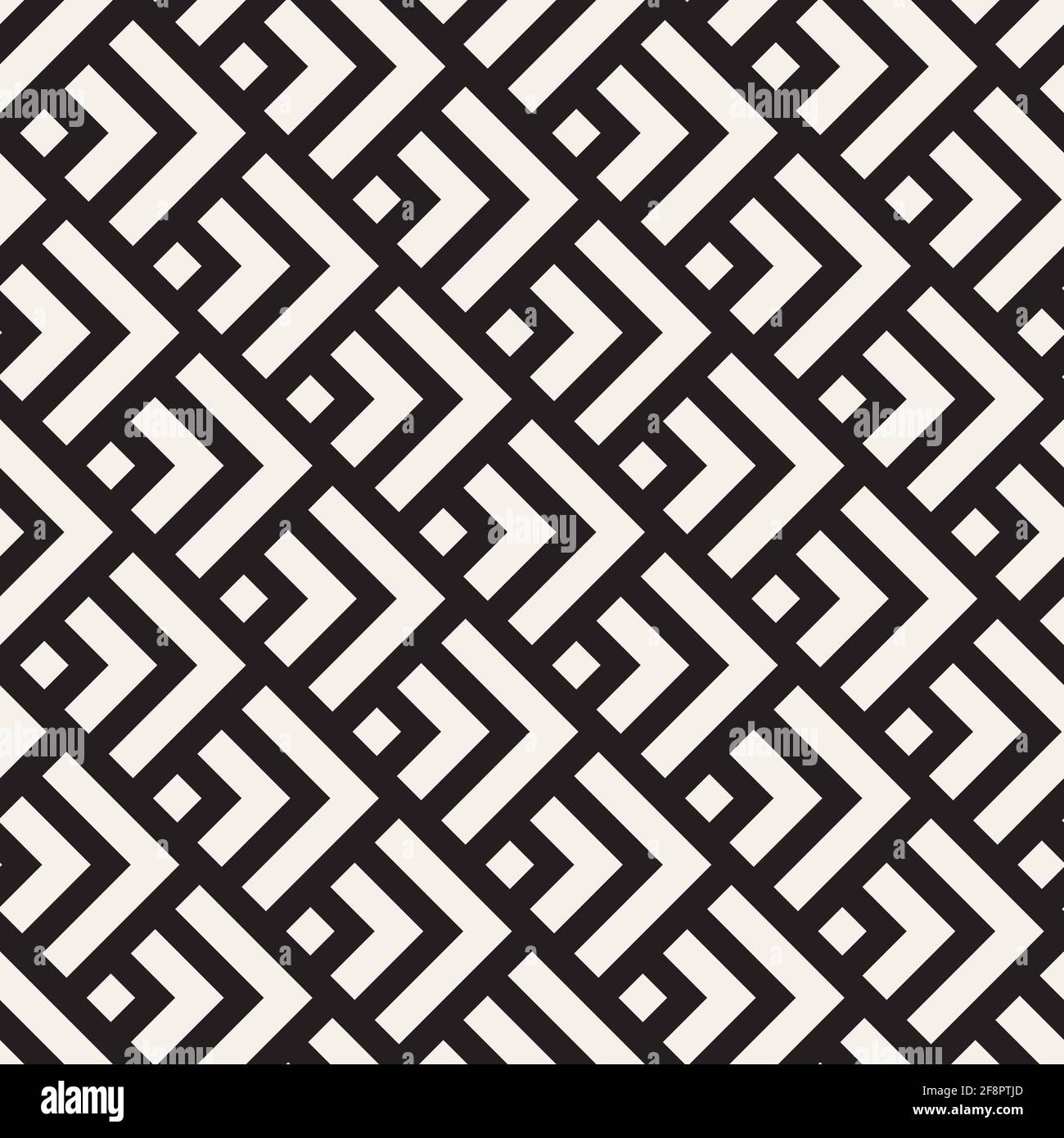 Vector seamless pattern. Repeating geometric black and white lines. Abstract lattice background ...