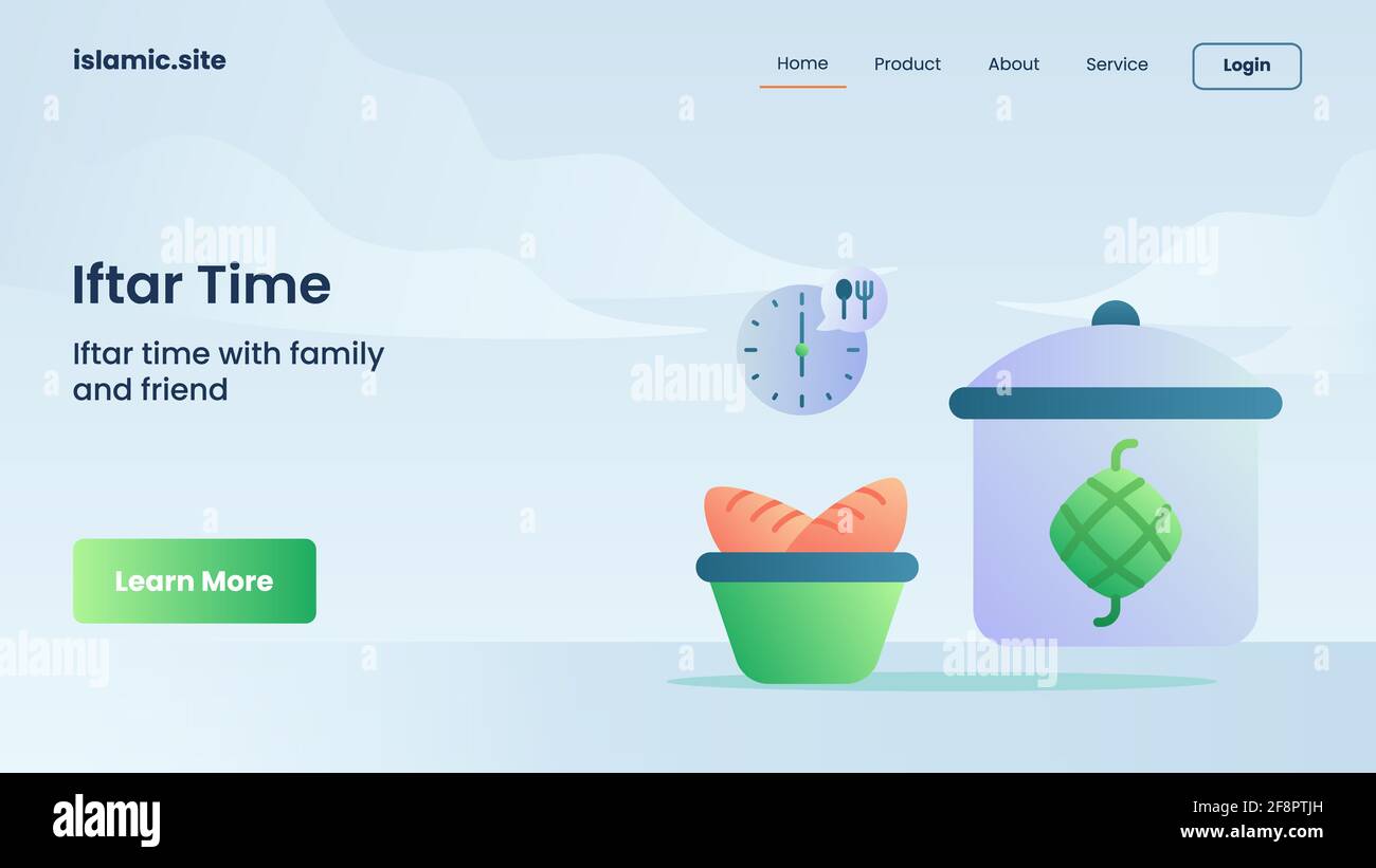 iftar time for website template landing or homepage design vector ...