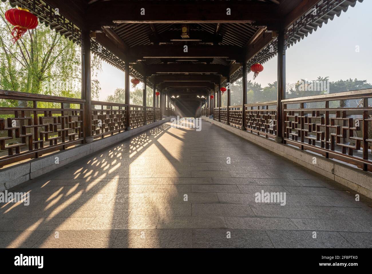 Chinese traditional ancient covered bridge Stock Photo - Alamy