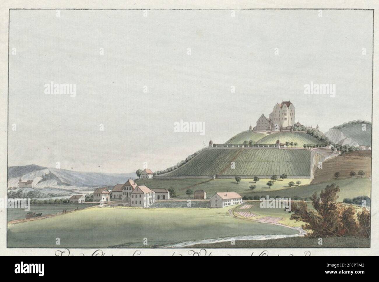 View of the seigniorial castle of Wildeck in the canton of Bern Stock ...