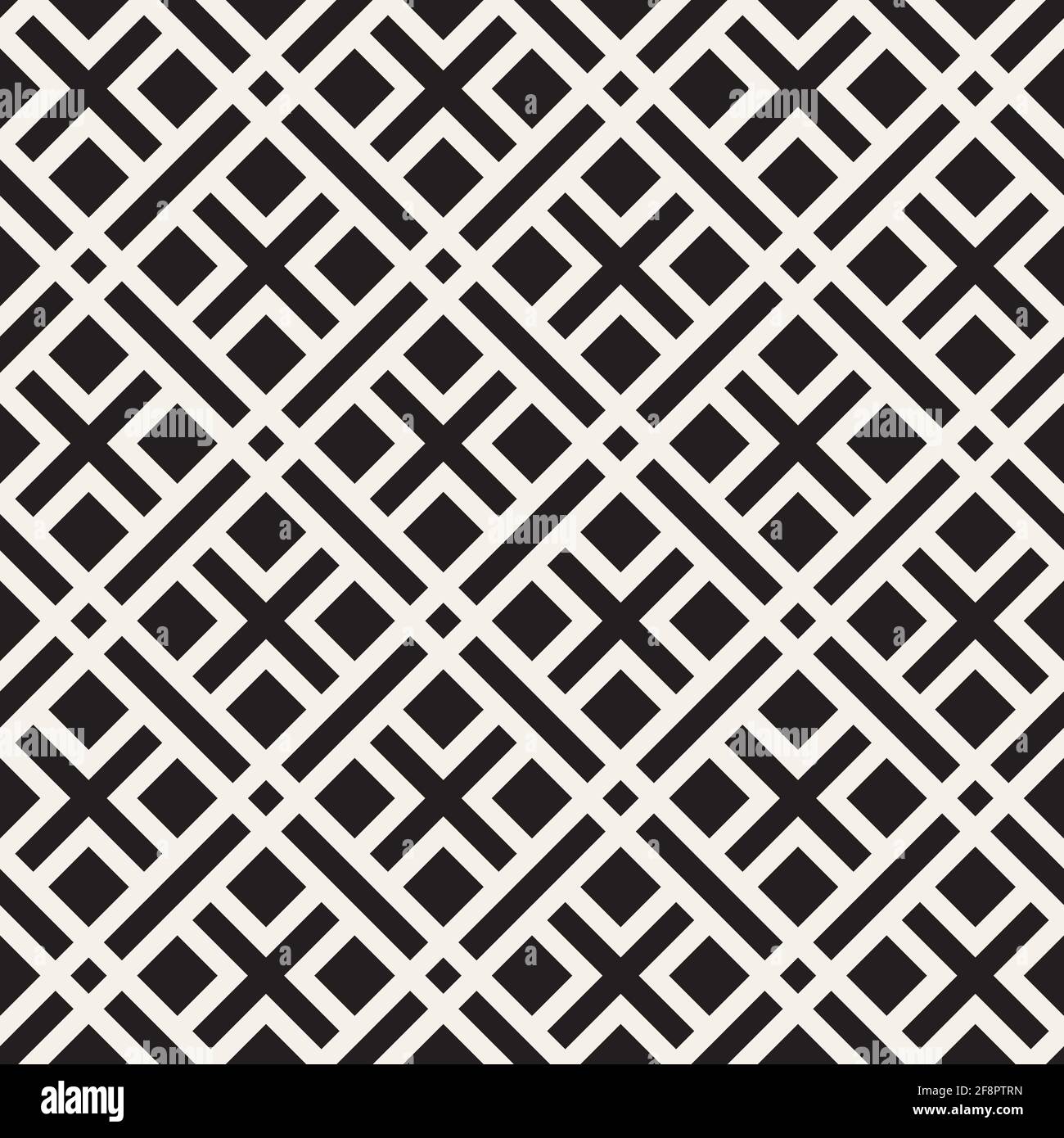 Vector seamless pattern. Repeating geometric black and white lines ...