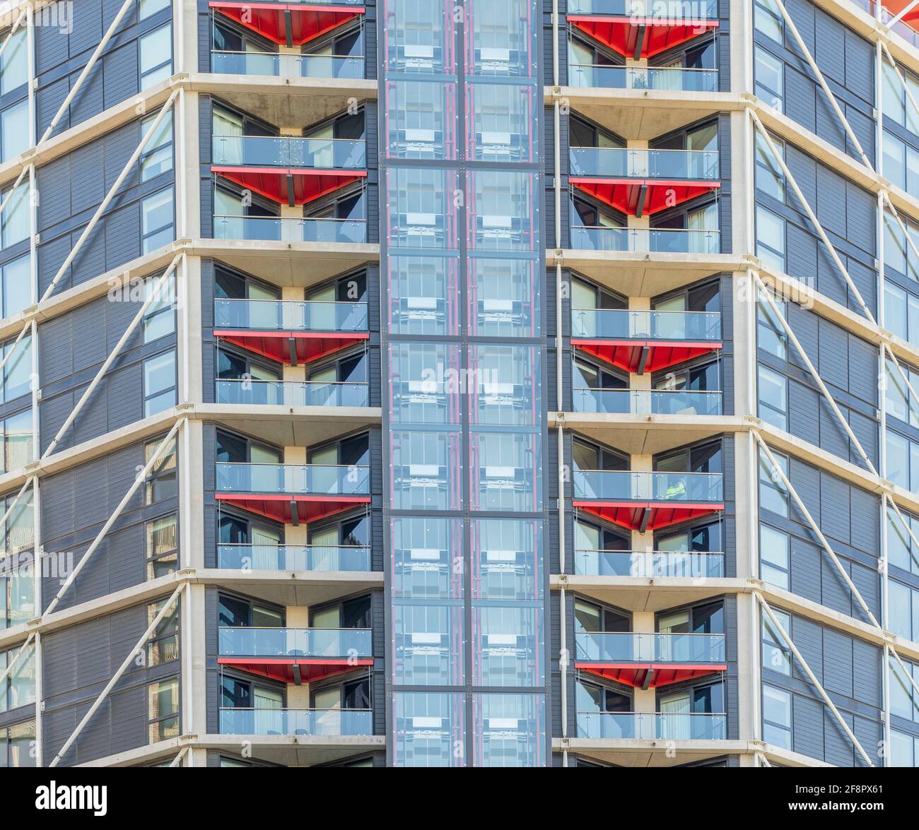 July 2020. London. Architecture and office windows abstract in ...