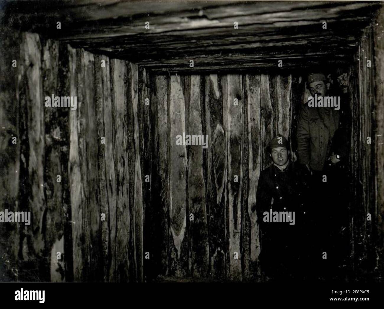 Bomb-proof shelter, five meters under the earth, in a trench of the ...