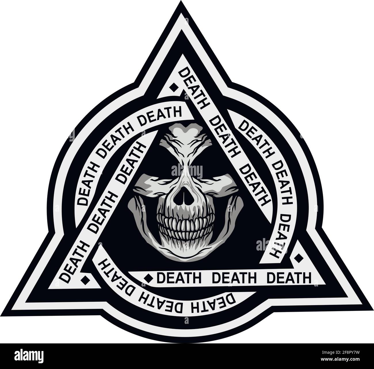 military sign with skull in triangle, grunge vintage design t shirts ...