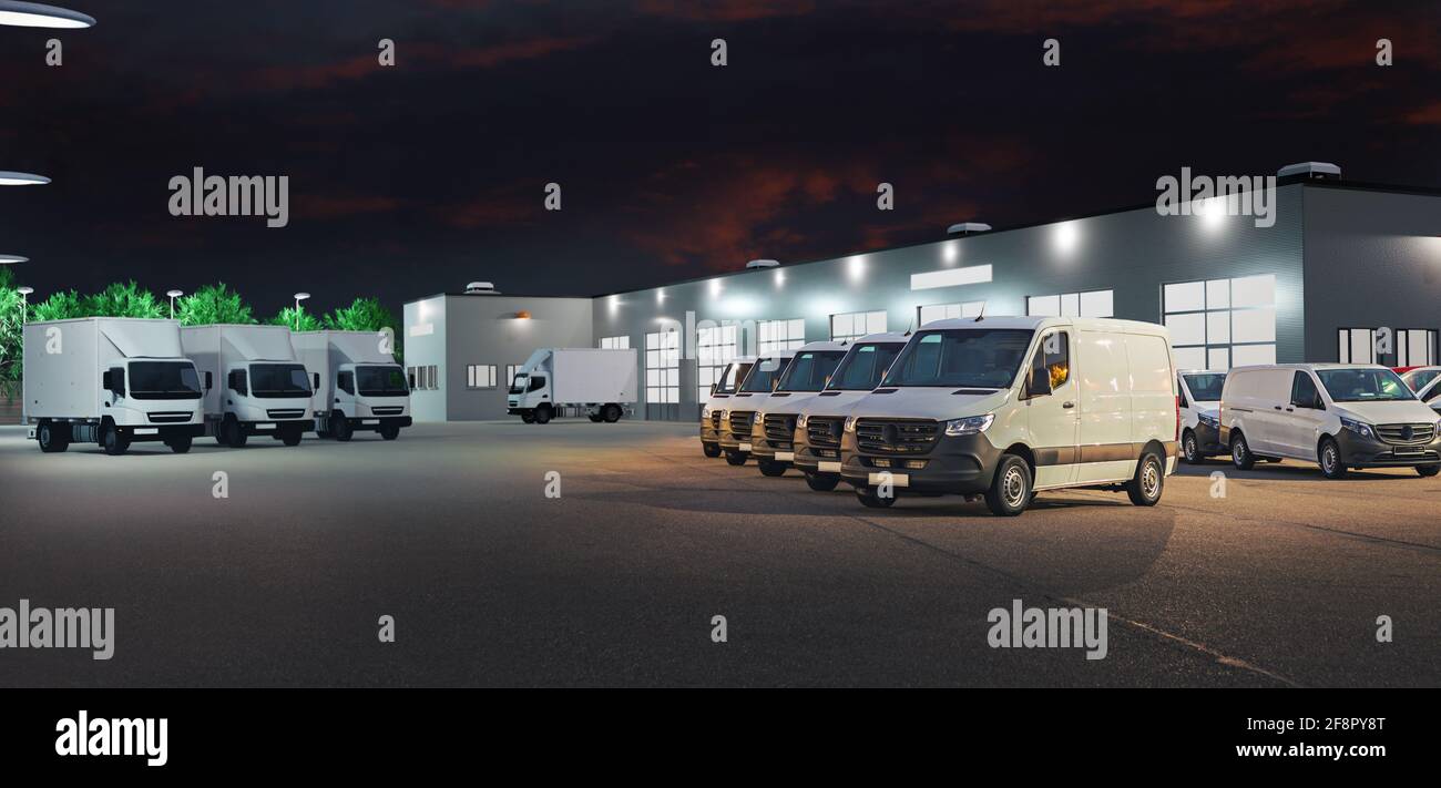 a panoramic picture in webpage format for cargo fleet or car dealership ...