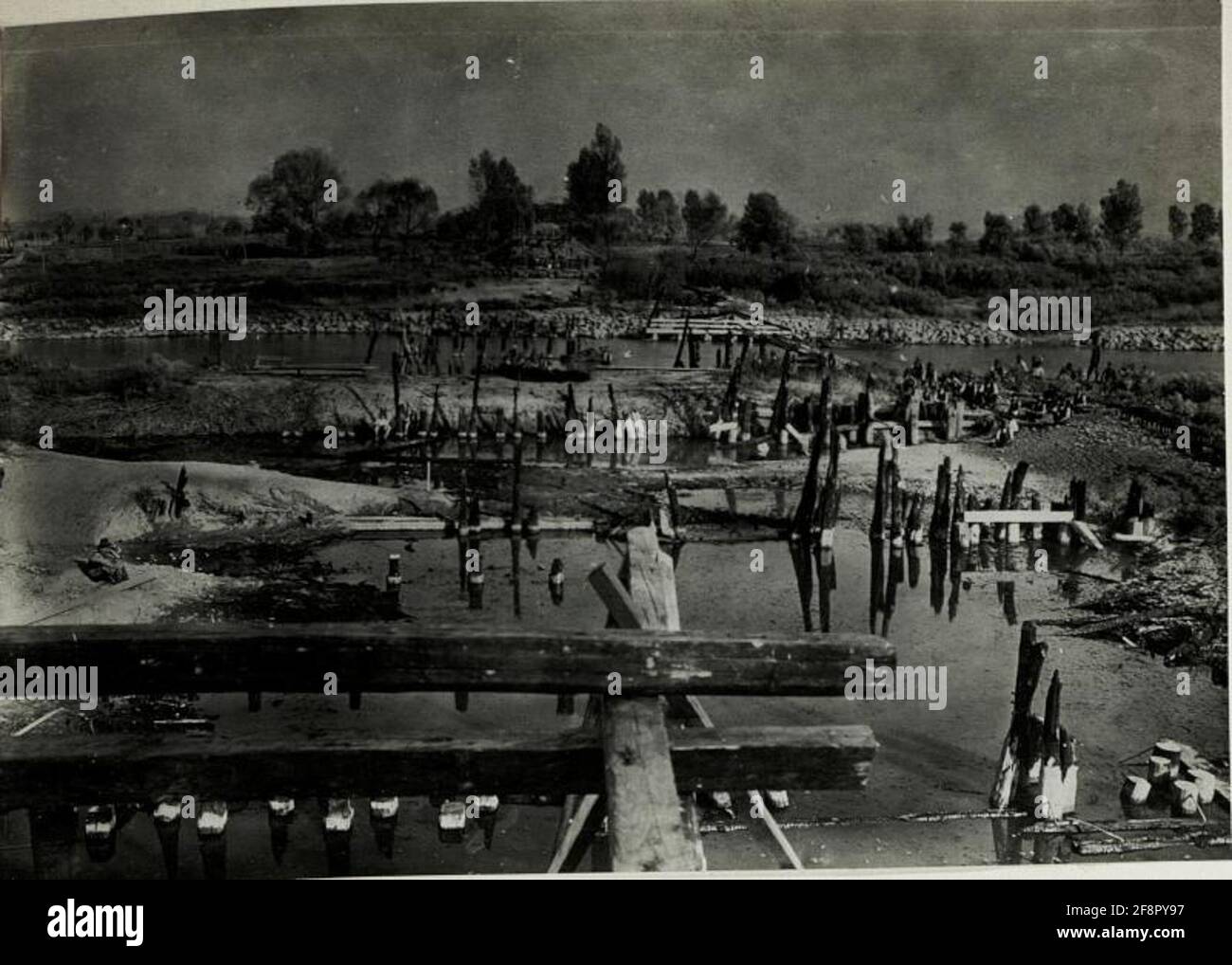 Broken street bridge at Stryi Stock Photo - Alamy