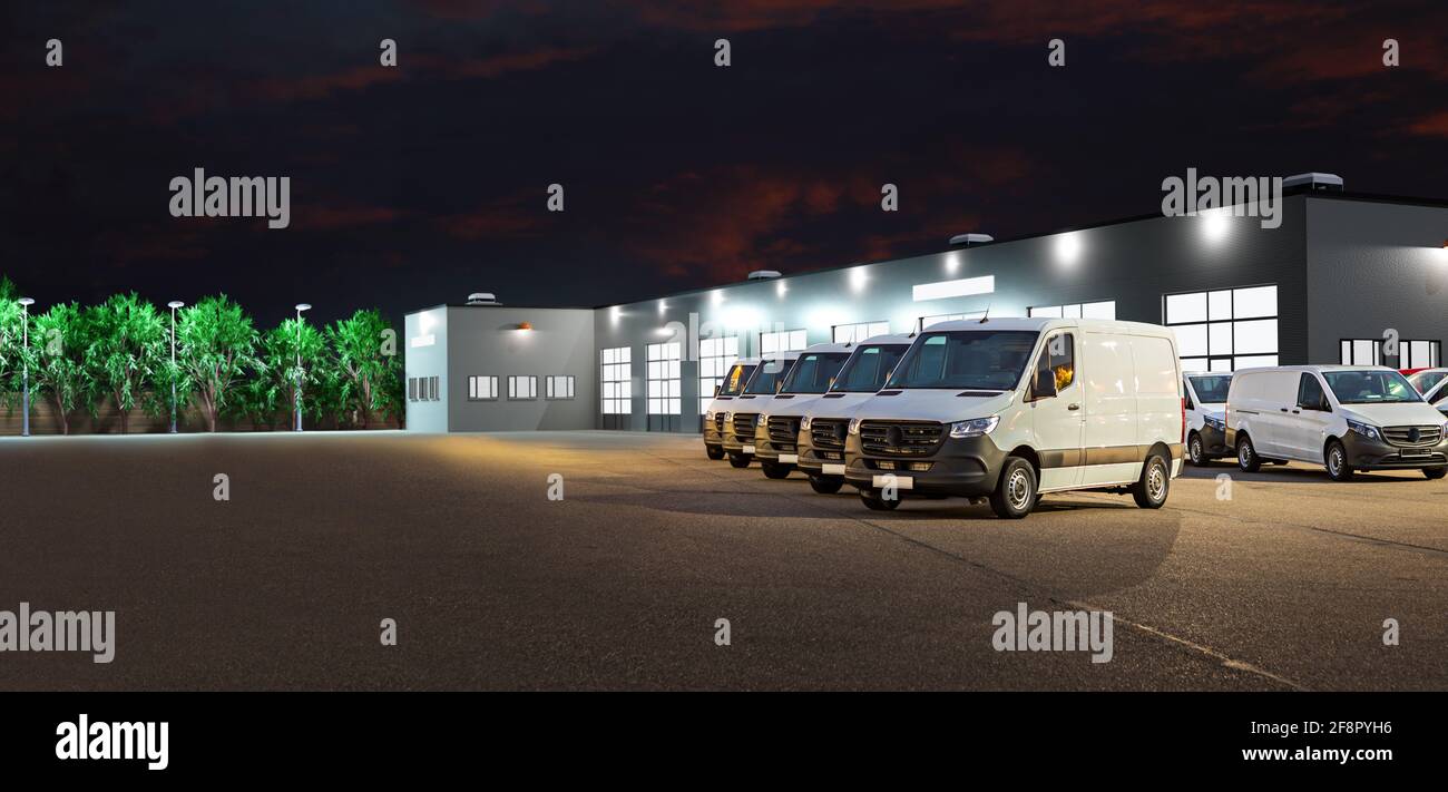 a panoramic picture in webpage format for cargo fleet or car dealership ...