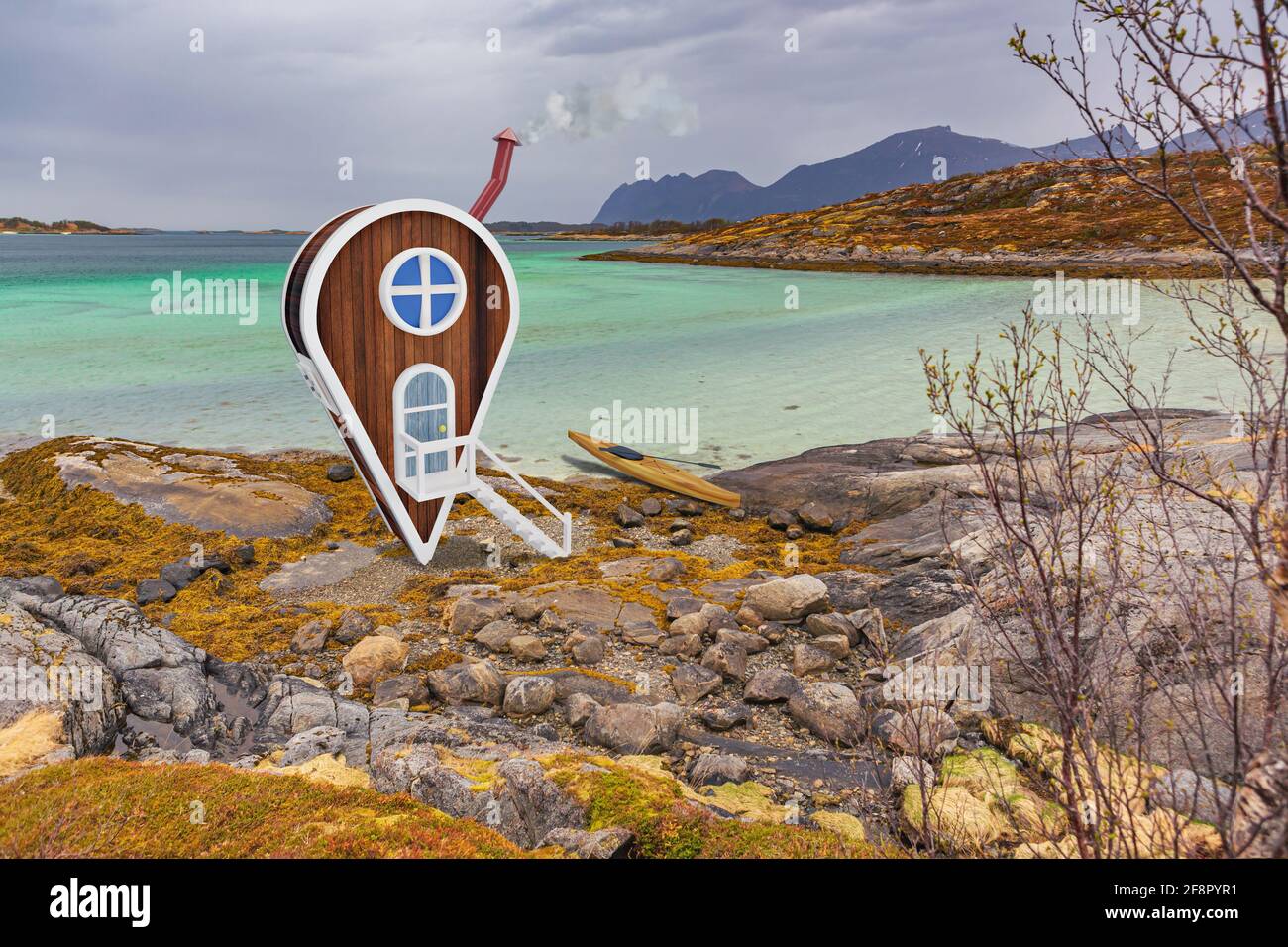 symbolic picture for a navigation point in the maritime landscape Stock ...