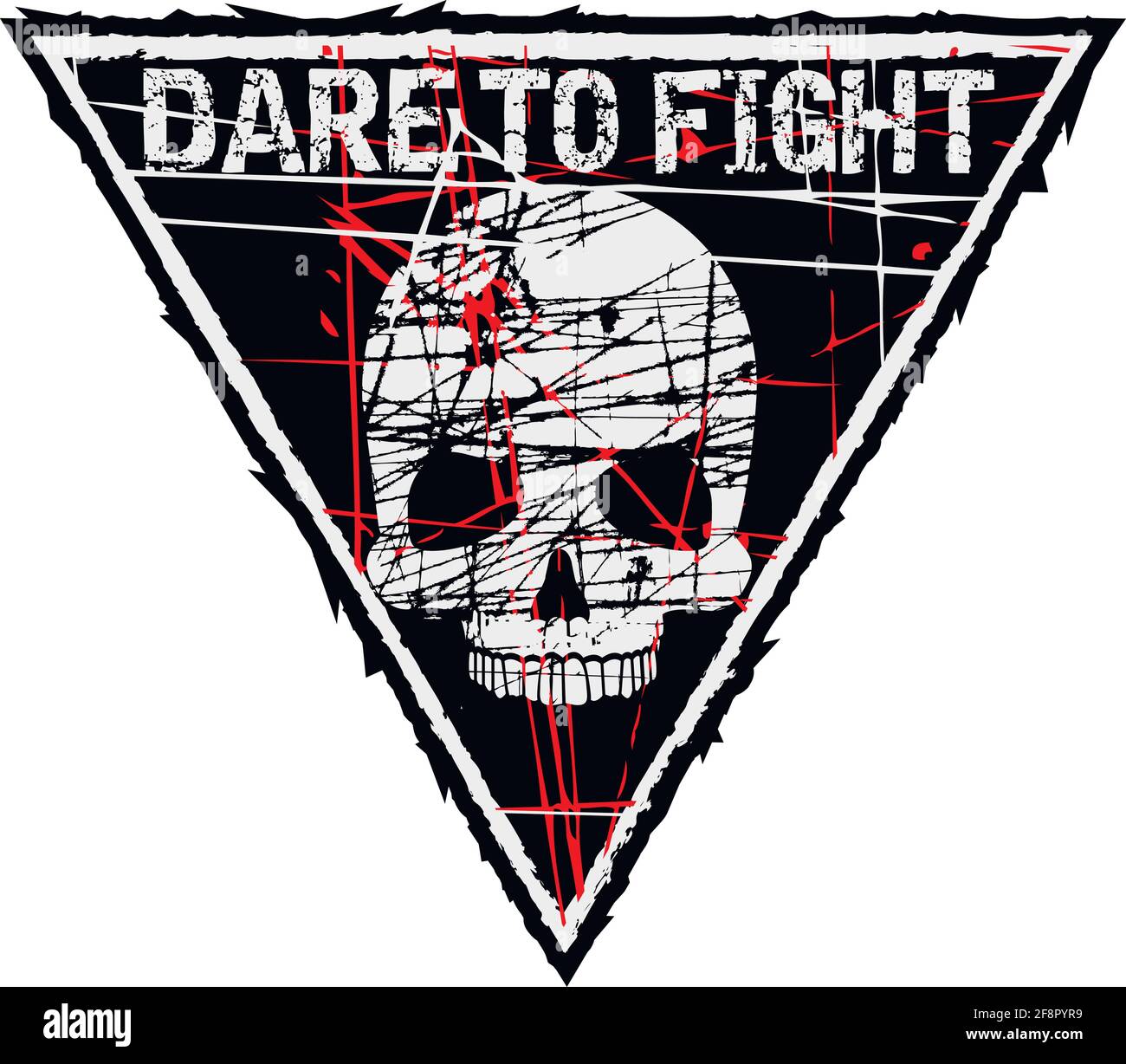 military sign with skull in triangle, grunge vintage design t shirts ...