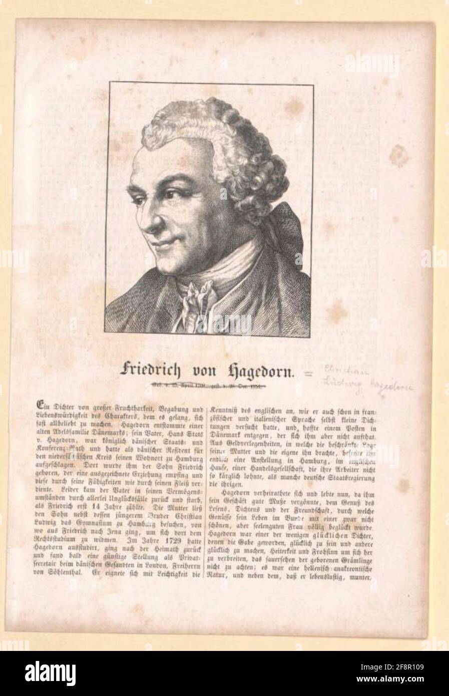 Hagedorn, Christian Ludwig Stock Photo - Alamy