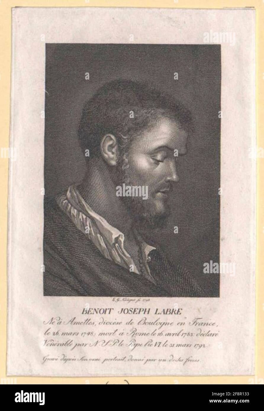 Labre, Benoit-Joseph Stock Photo - Alamy