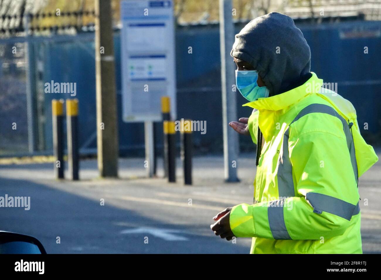 London, UK. 15th April 2021. Surge testing for the South African ...