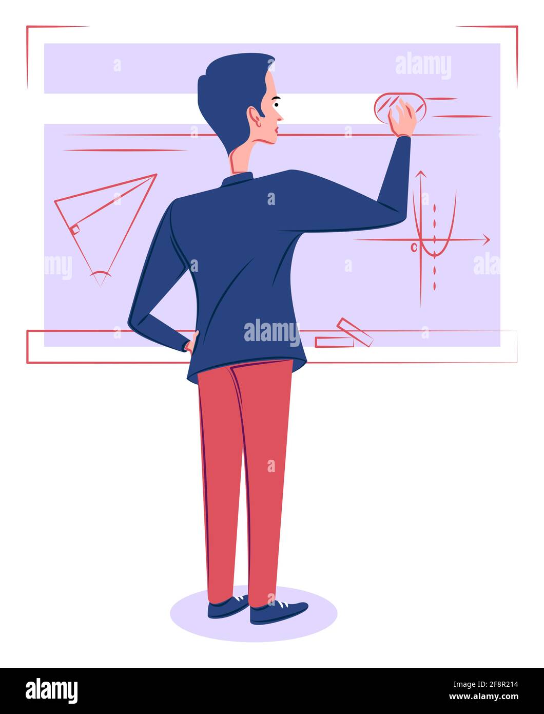 Vector math teacher in shadow of sharp lines style Stock Vector Image ...