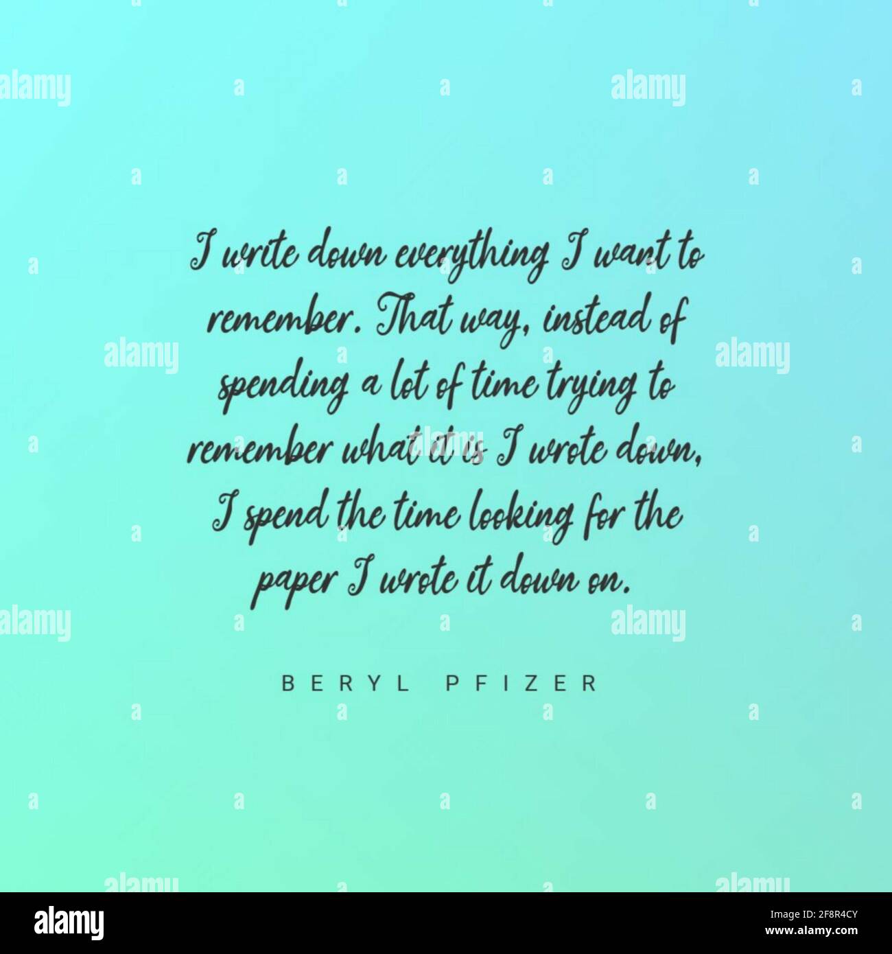 Quote "I write down everything I want to remember" by Beryl Pfizer ...