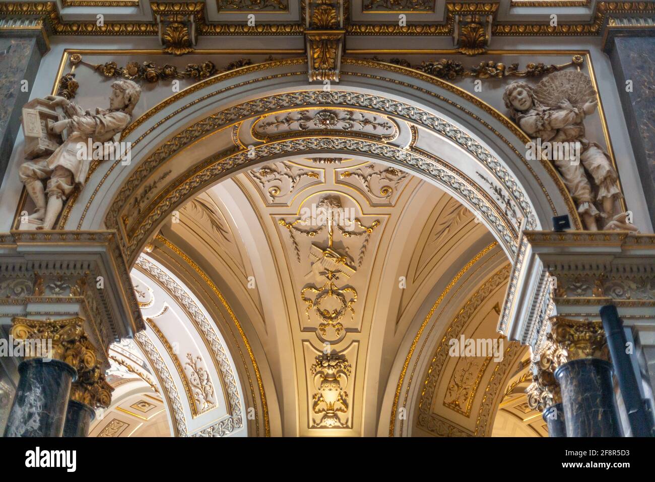 Close Up of Figures on an Ornate Arch in the Museum of Fine Arts in ...