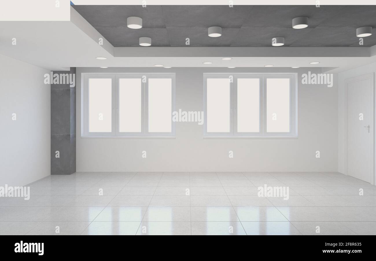 empty room, interior visualization, 3D illustration Stock Photo - Alamy