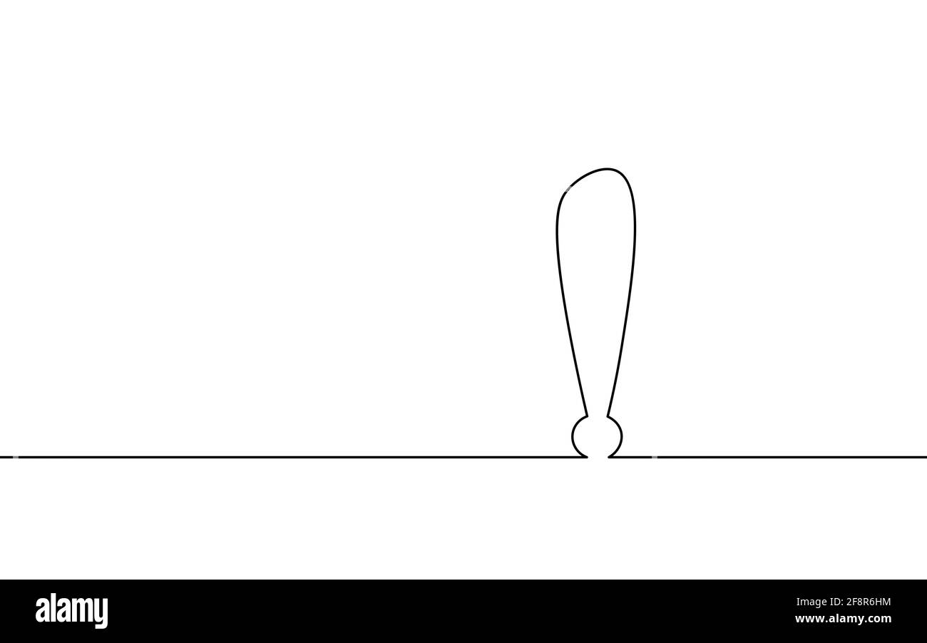 One line exclamation mark Black and White Stock Photos & Images - Alamy