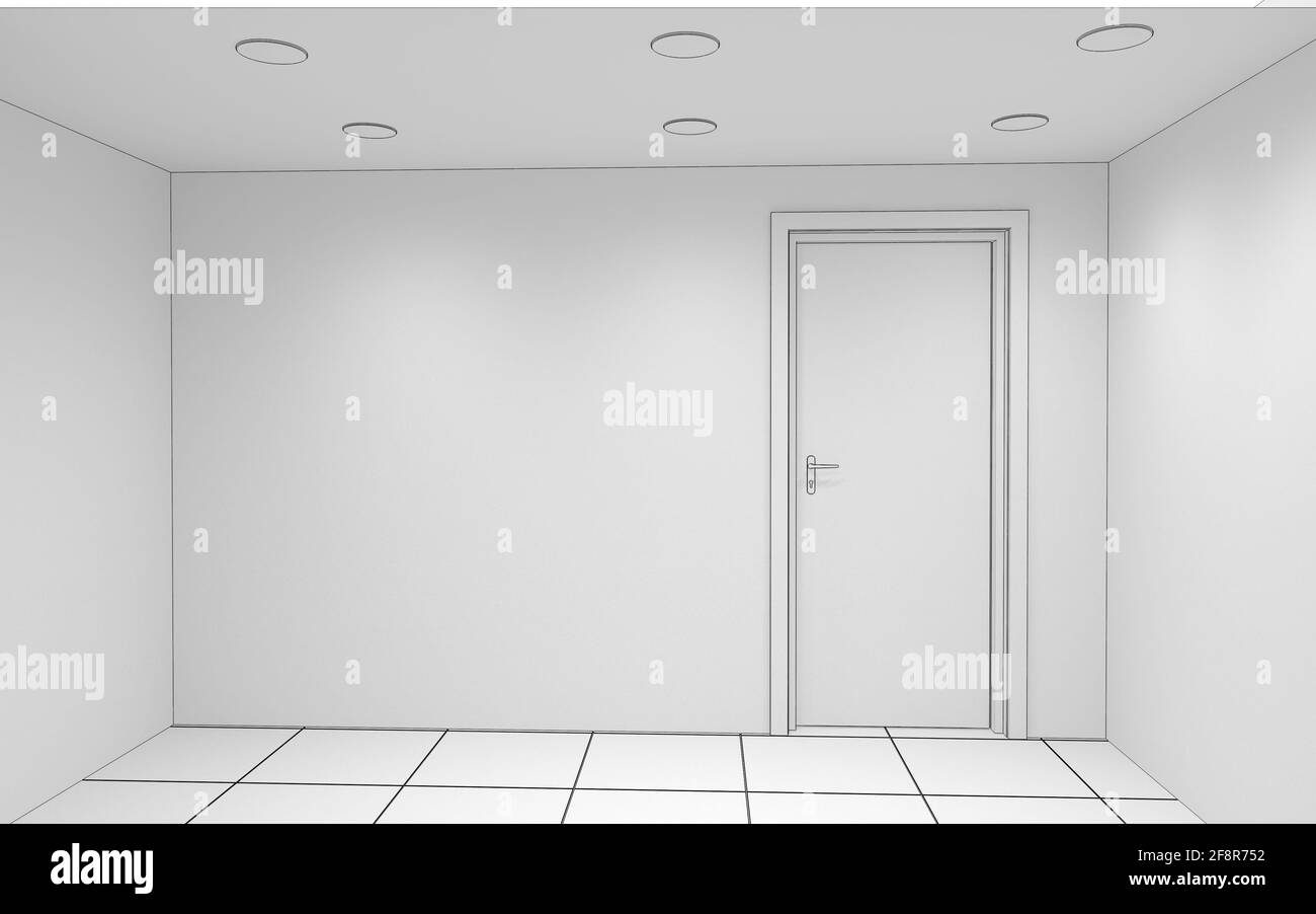 empty room, interior visualization, 3D illustration Stock Photo - Alamy